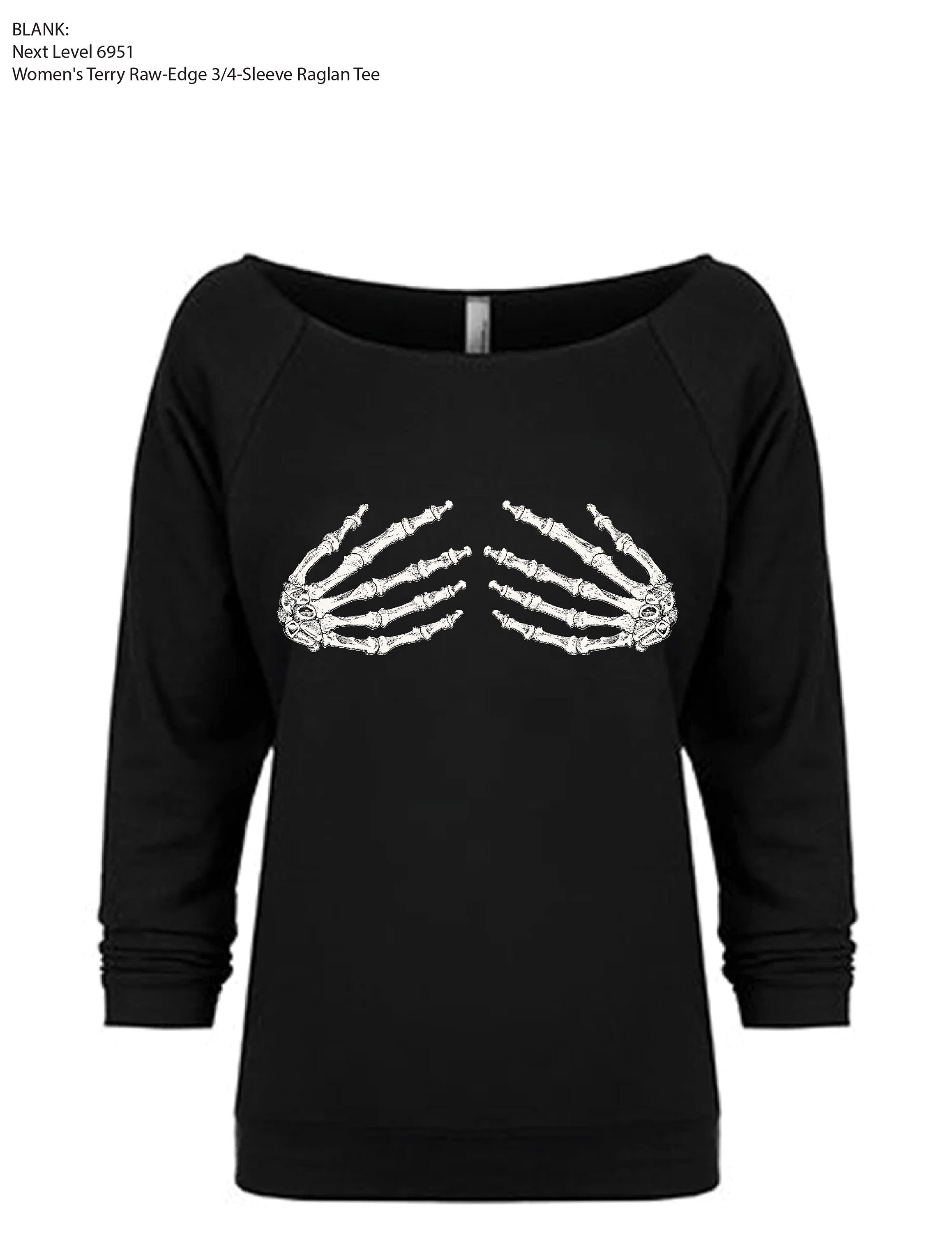 Skeleton Hand Bra Scoop Neck Raglan Bone Hands Funny Witchy Etsy