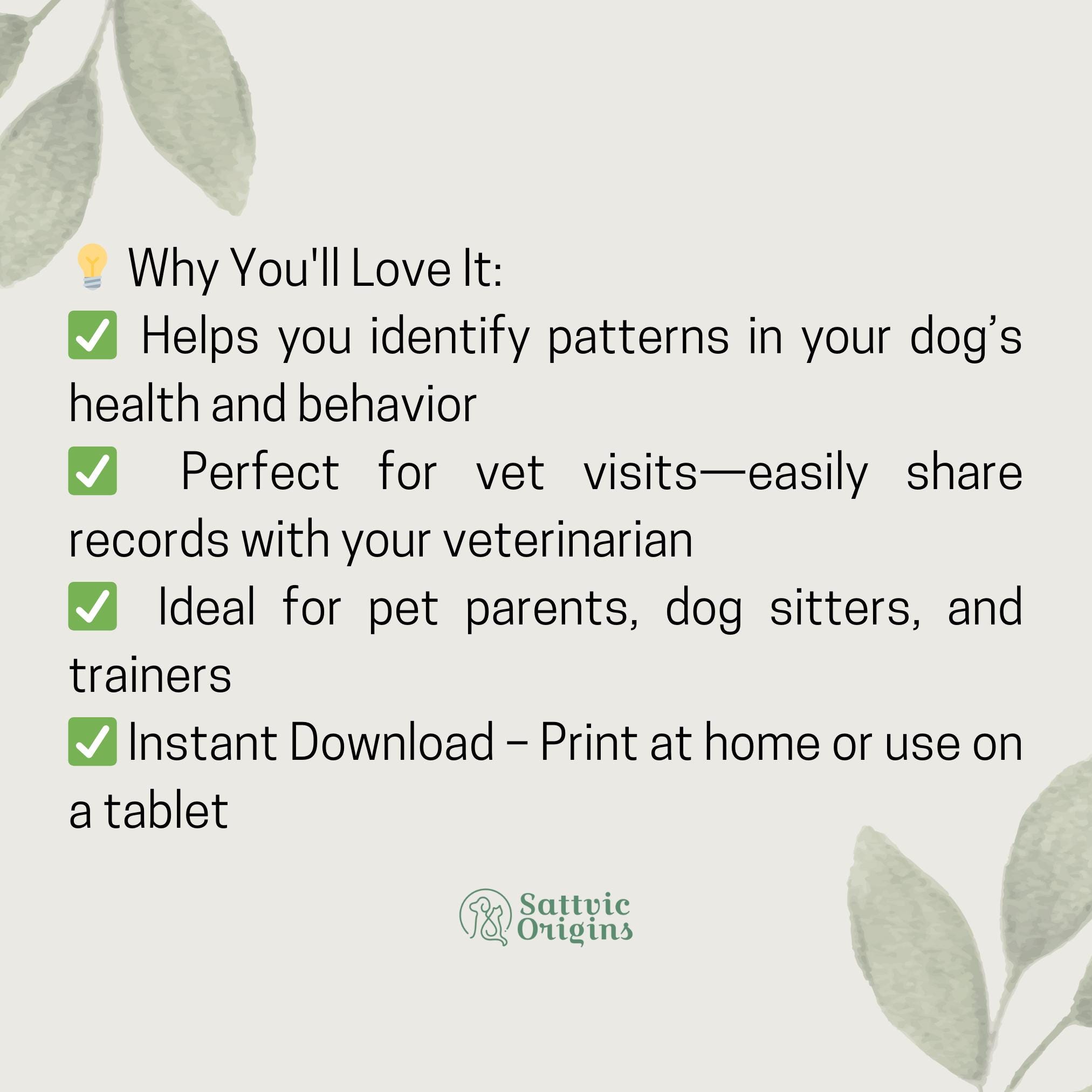 Dog Daily Tracker - Printable Pet Log | Pet Care Checklist | Records ...