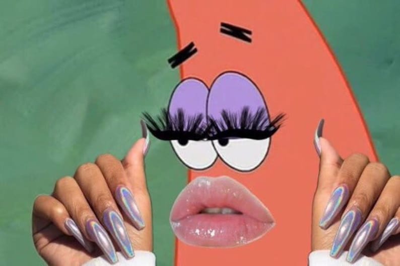 Snatched Patrick Star with Acrylic Nails Sticker / Funny / Gag | Etsy