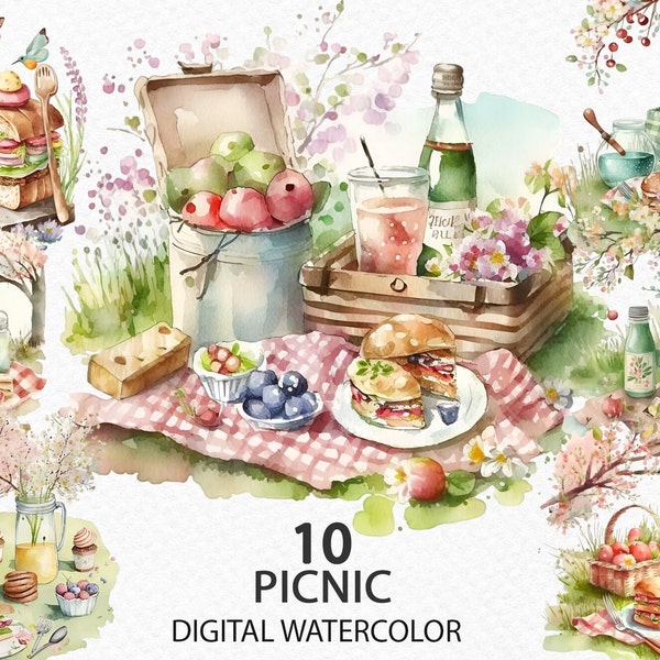 Summer Picnic Clipart - Etsy