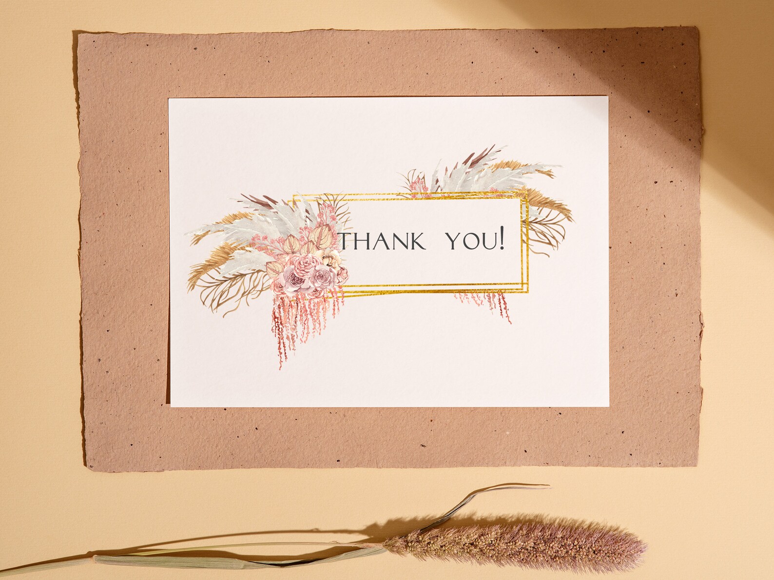 Watercolor Set of Gold Boho Frames. Collection for Wedding - Etsy