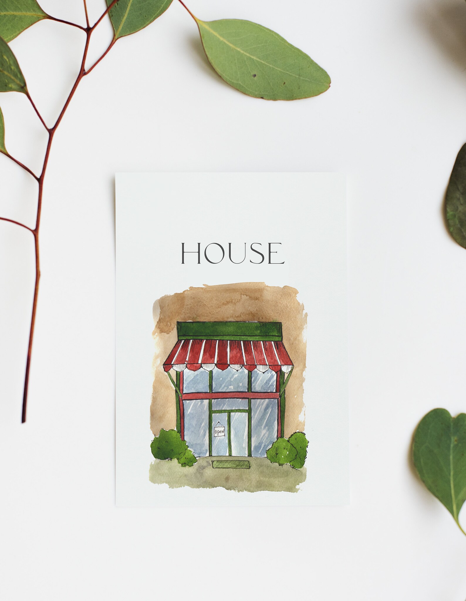 Vintage Shop Watercolor House Shop in House Watercolor - Etsy