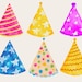 Watercolor Party Hats Clipart, Birthday Hats Clipart, Rainbow Clipart ...