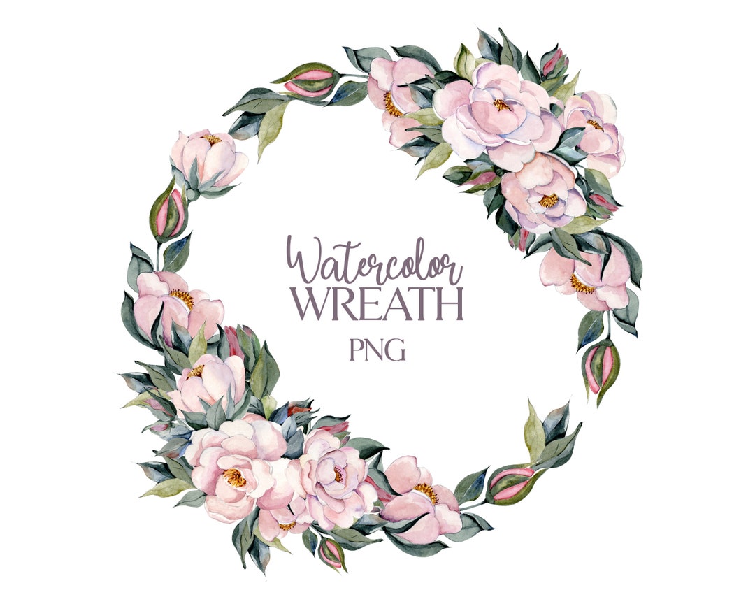 Watercolor Frames Pink Flowers Spring Clipart Digital Png - Etsy