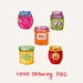 Fruit Jam Watercolor Clipart Summer Fruit Illustration Png, Digital ...