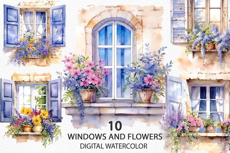 Watercolor Provence Streets Watercolor Windows Provence - Etsy
