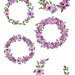 Watercolor Lilac Flower Wreath Clipart. Flower Frame- Digital Clipart ...