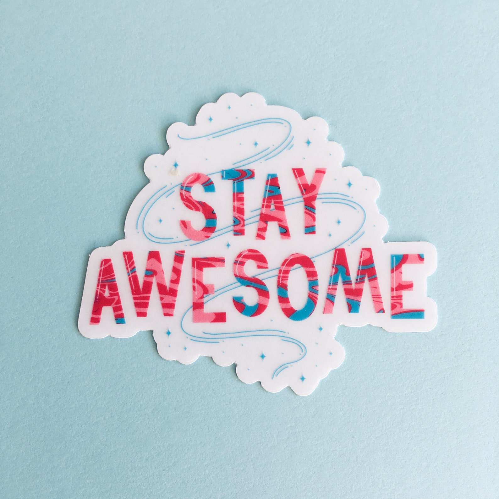 Stay Awesome Vinyl Clear Die Cut Sticker | Lettering Art Sticker ...