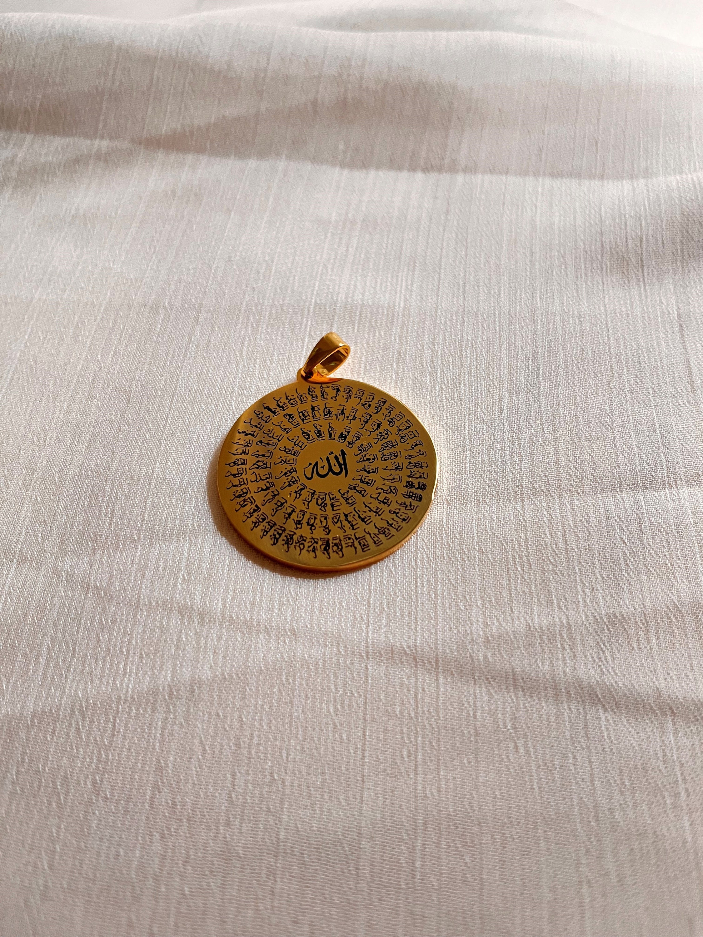 Islamic Pendant Gold Stainless Steel Pendant - Etsy