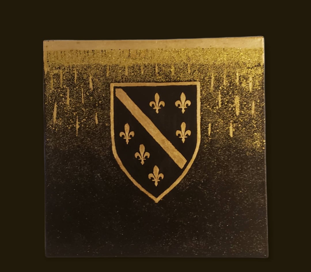 The Coat of Arms Bosnia and Herzegovina, Bosnia Flag, Fleur De Lis ...