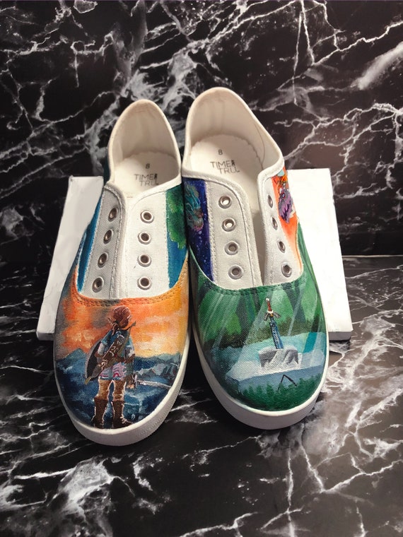 Legends of Zelda: Breath of the Wild Shoes Custom Painted | Etsy
