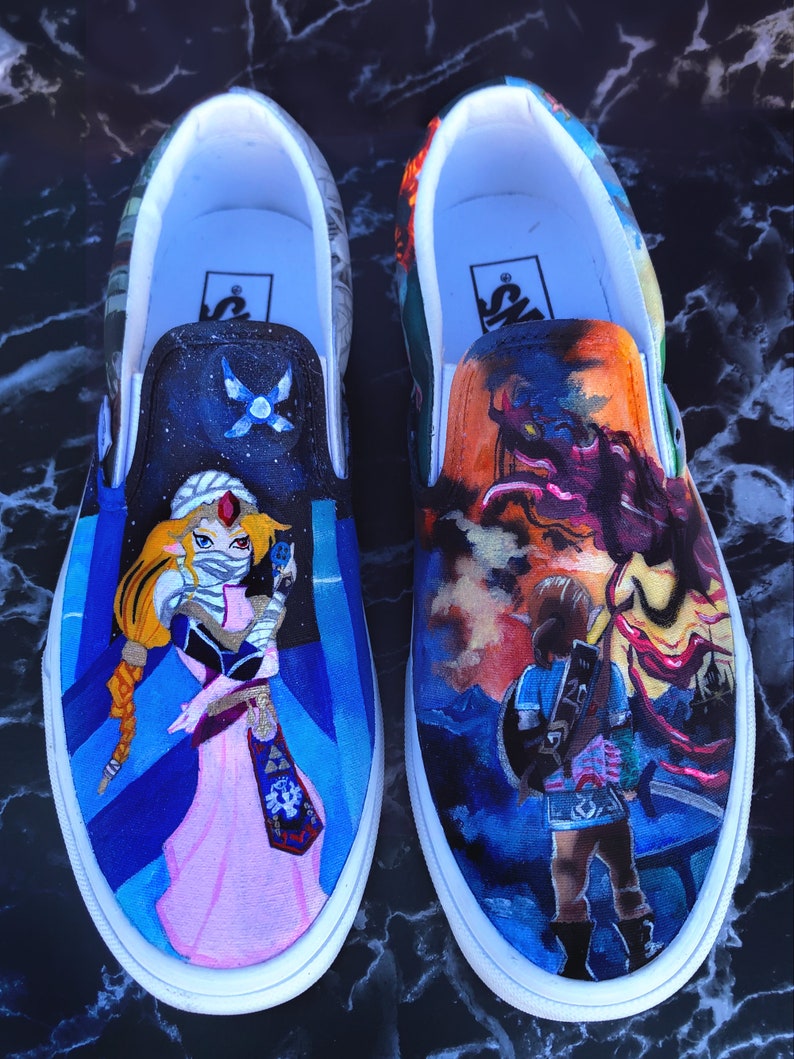 Legends of Zelda: Breath of the Wild Shoes- Custom Painted- EXAMPLE - Etsy