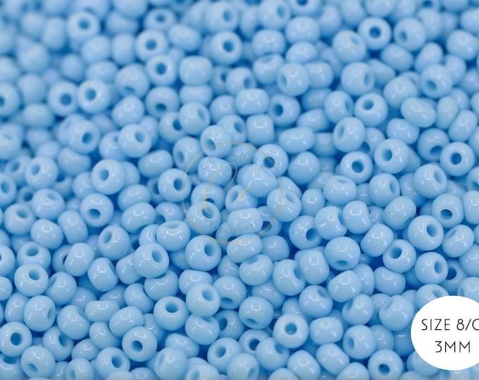 Baby Blue Seed Beads, 8/0 (3mm) Czech Seed Beads 25 Grams / GSB8-M86 - Etsy