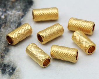24k Shiny Gold Plated Tubes, Bead Core, Inner 4mm, Channel Bead Cores ...
