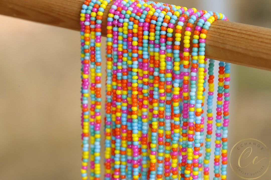 1 Meter Mix Multicolour Seed Bead Strands, 11/0 2.2mm Colorful Czech ...