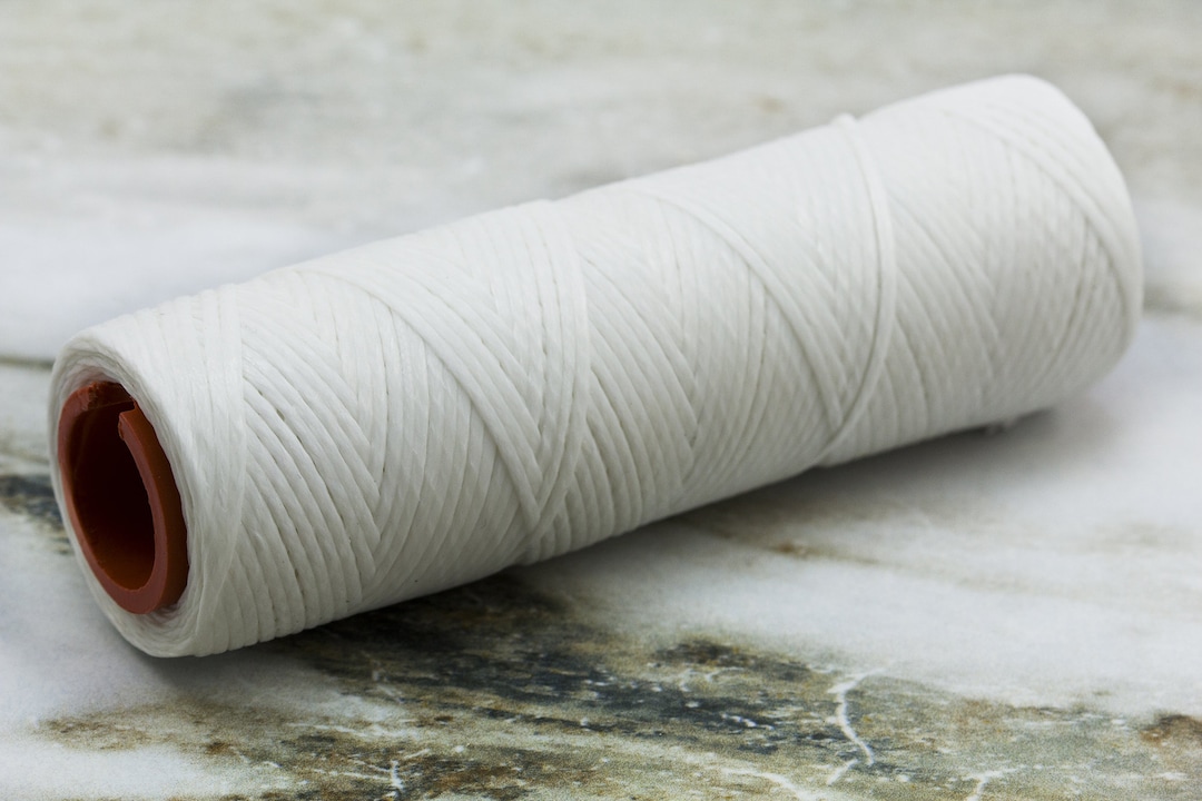 White Waxed Macrame Cord, 1mm Braided Polyester Thread 100 Meters | WX ...