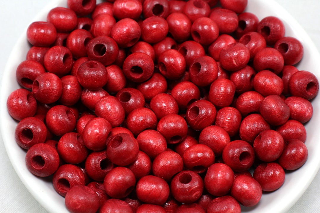 9mm Red Round Wood Beads, Natural Wood Dyed Beads 50 Pcs / WBR9-17 - Etsy