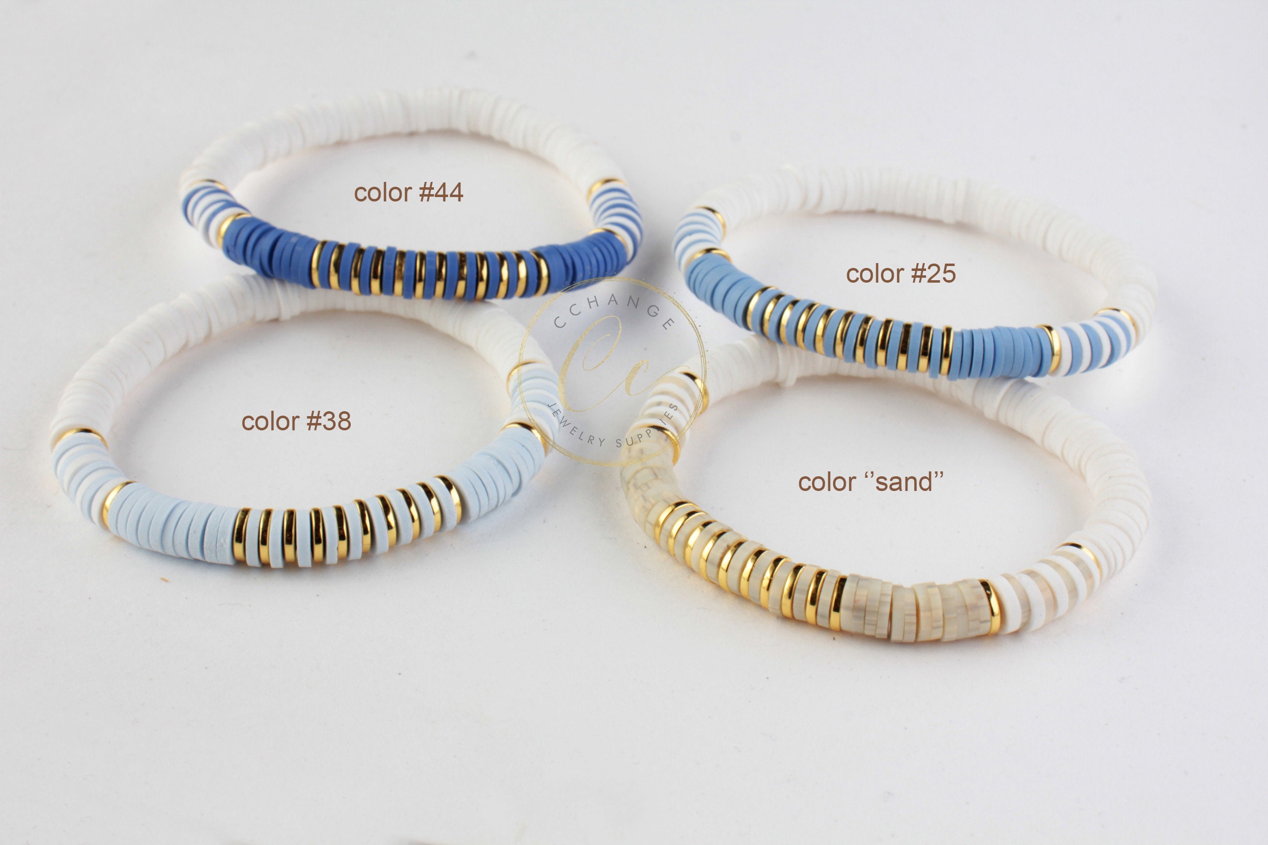 Stacking Heishi Bracelets Gold Heishi Disc Beaded Bracelet - Etsy