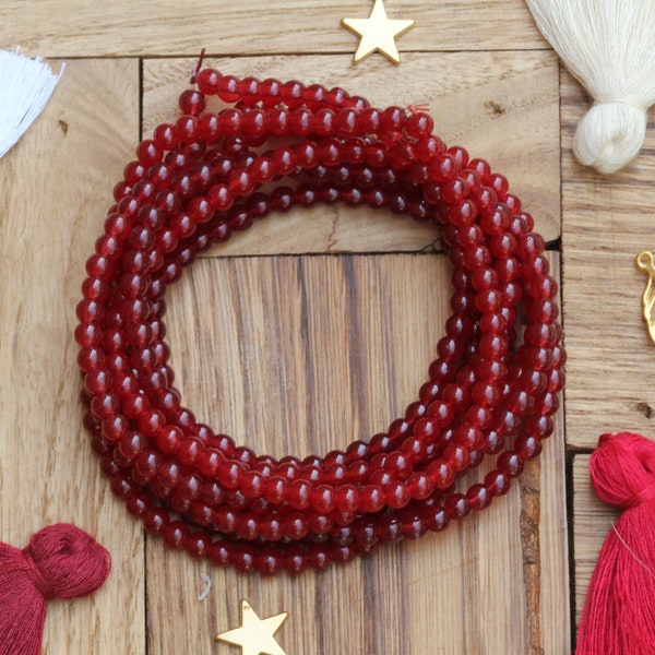 Maroon Glass Beads - Etsy