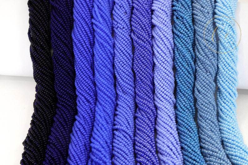 Blue Shades Czech Seed Bead Set 11/0 (2.2mm), 5 Hanks Select Your ...