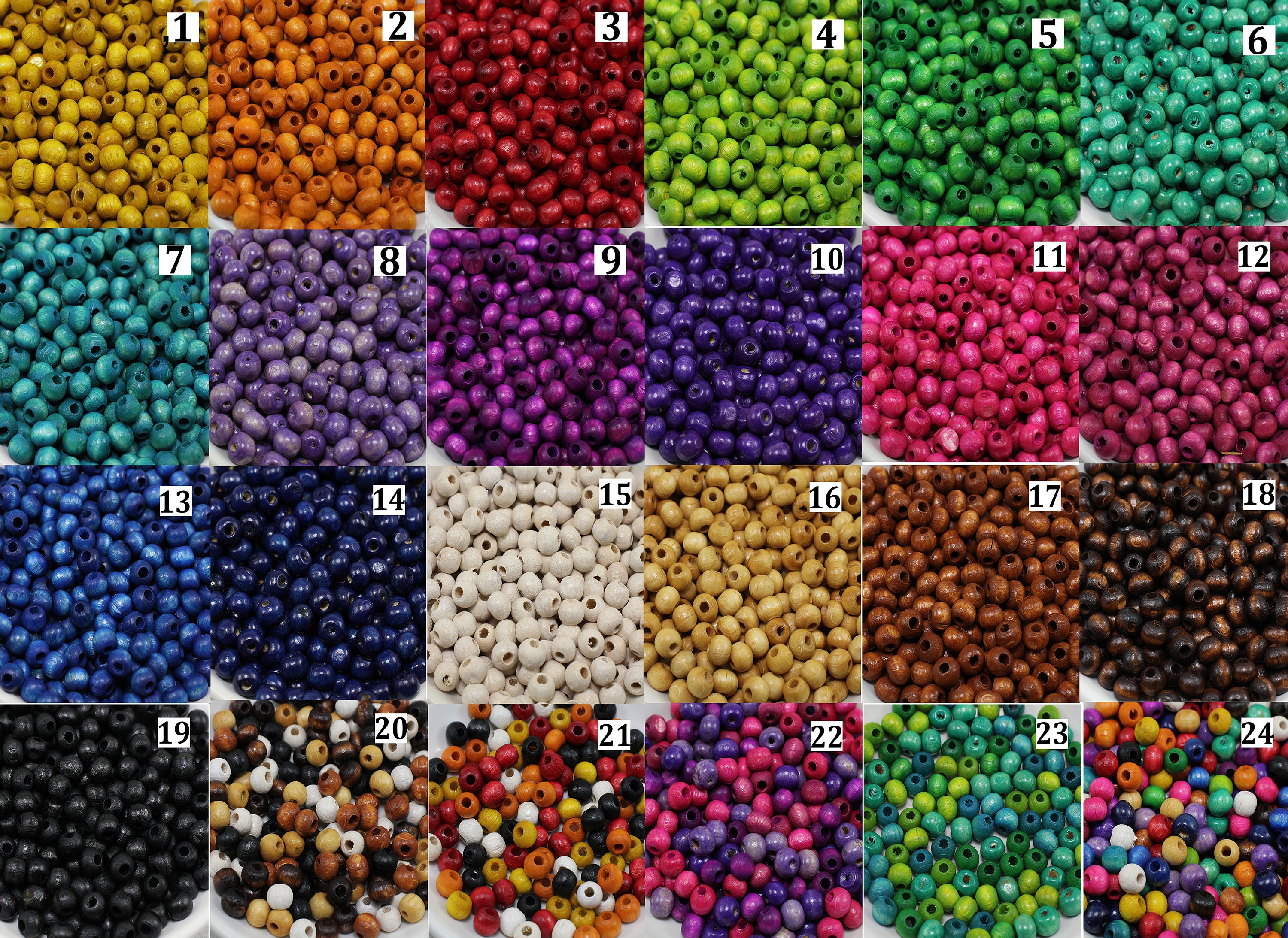 Bulk 7mm Round Wood Beads Natural Wood Dyed Beads 250 Pcs - Etsy Denmark