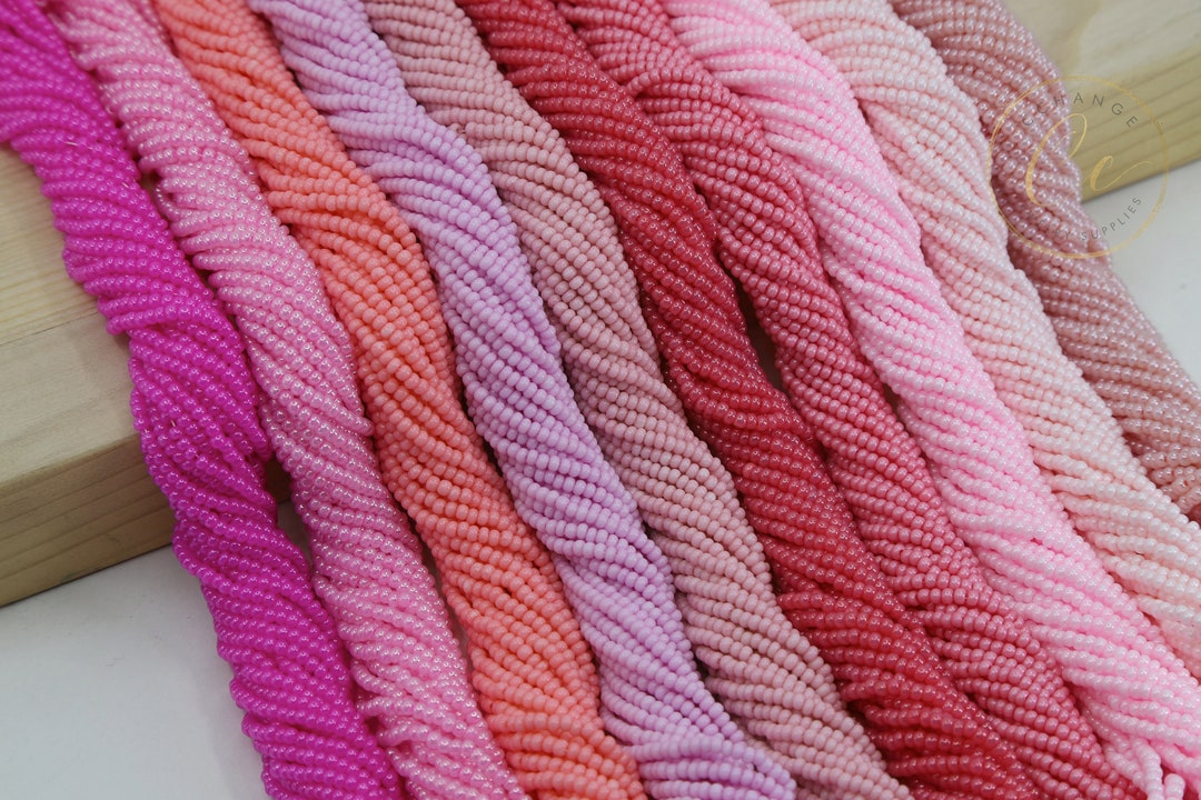 Pink Shades Assorted Colours Seed Bead Set, 11/0 (2.2mm) Czech Seed ...