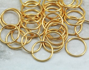 20 Pieces / Real Gold Plated / Jump Rings / Brass Base / Ring - Etsy