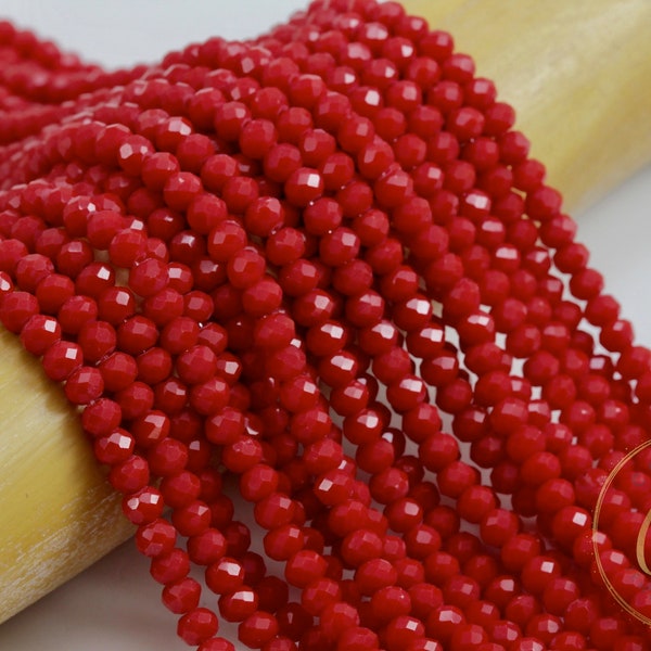 Red Crystal Beads - Etsy