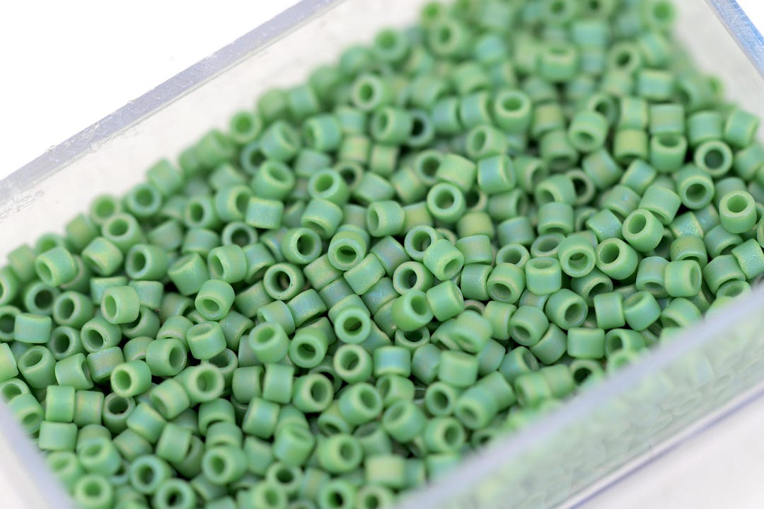 Miyuki Delica Matte Opaque Green AB 11/0 | Japanese Glass Seed Beads ...