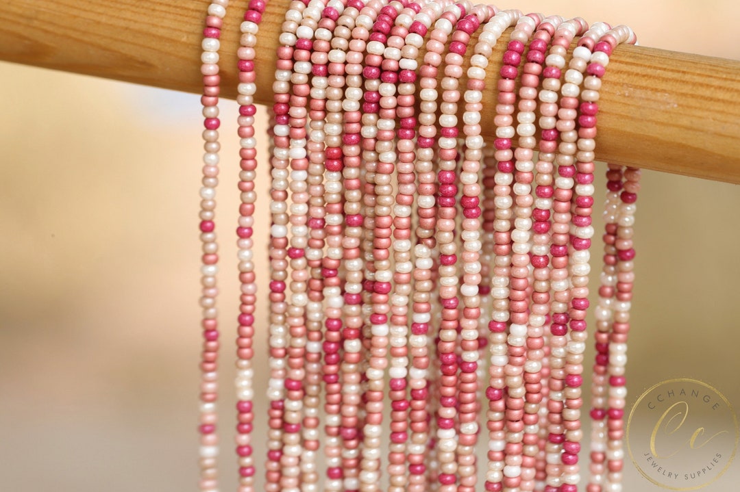 1 Meter Mix Multicolour Seed Bead Strands, 11/0 2.2mm Colorful Czech ...