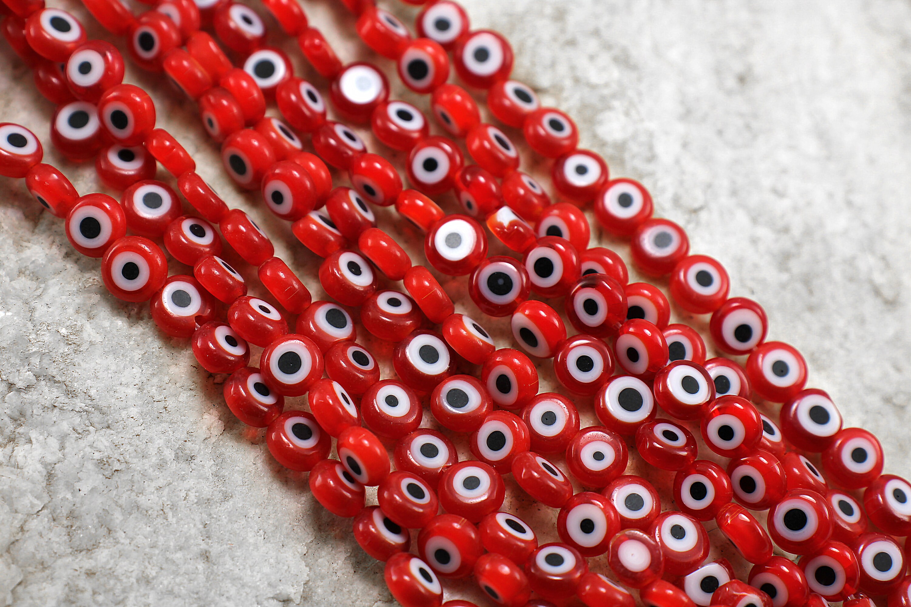6mm Assorted Colours Glass Evil Eye Bead Flat Round Evil Eye - Etsy