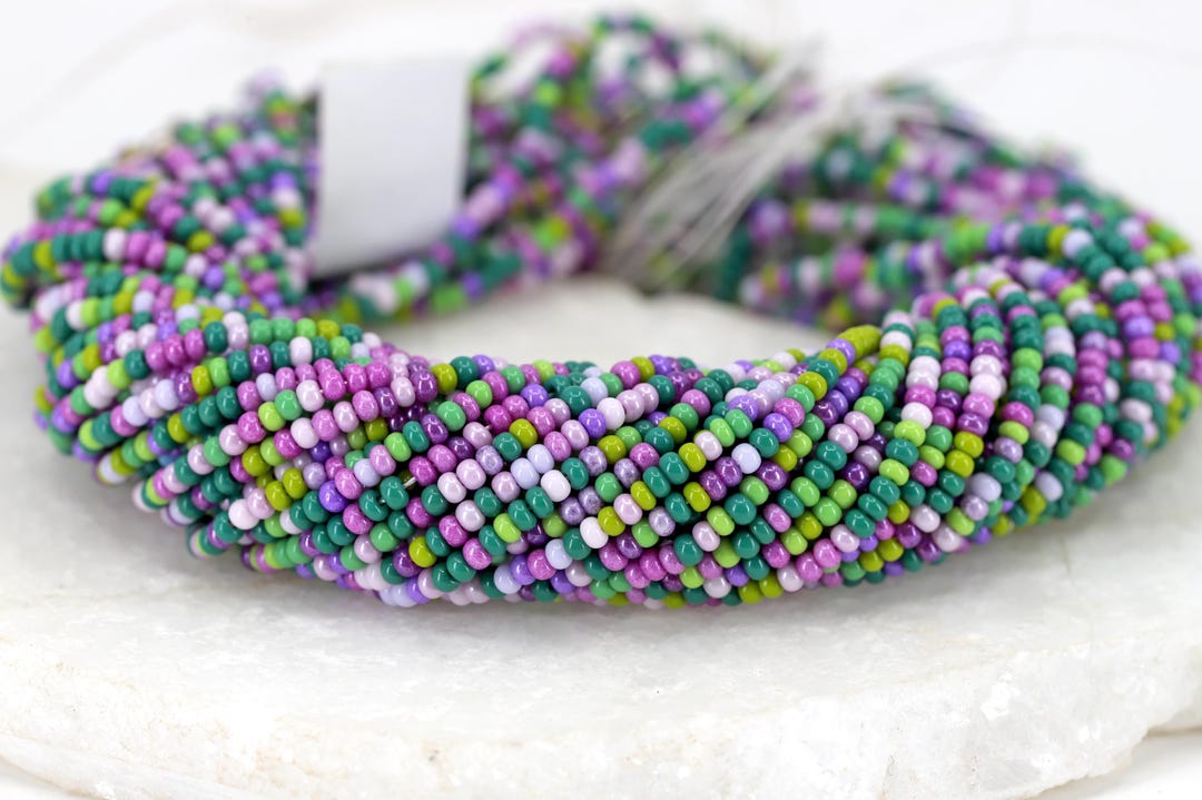 1 Meter Mix Multicolour Seed Bead Strands, 11/0 (2.2mm) Colorful Czech ...