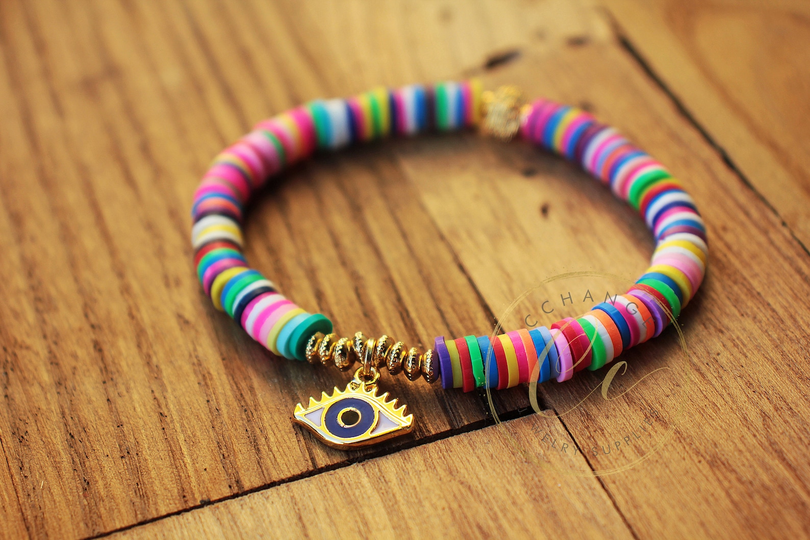 Elastic Heishi Bracelets Shell Bracelet Evil Eye Bracelet | Etsy