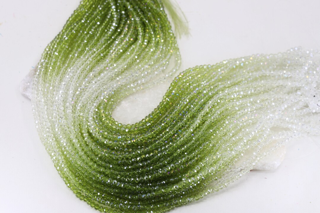 Pastel Rainbow Rondelle Crystal Glass Beads, Multicolor Ombre Faceted ...