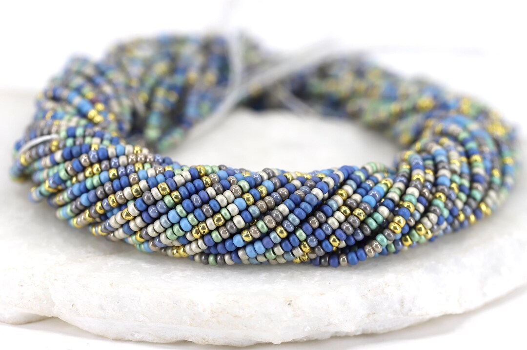 1 Meter Mix Multicolour Seed Bead Strands, 11/0 (2.2mm) Colorful Czech ...