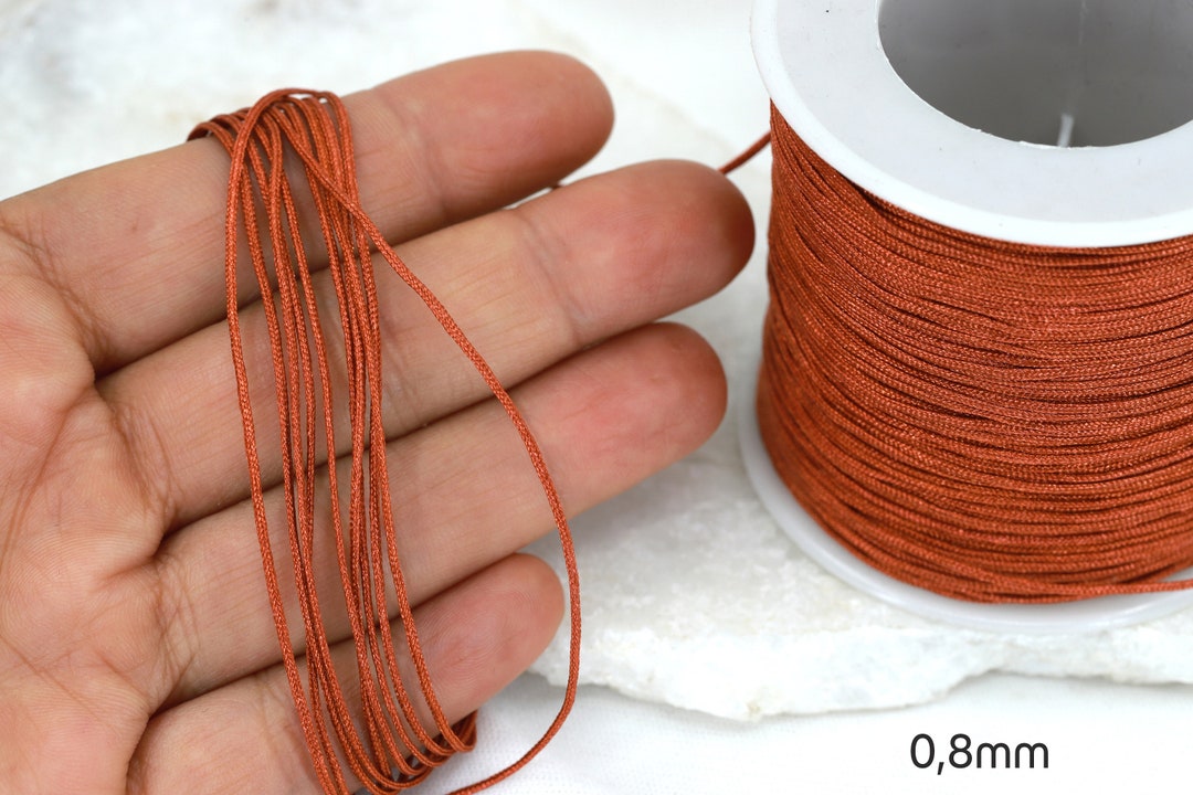0.8mm Cinnamon Braided Nylon Knotting DIY Macrame Cord - 1 Roll 100 ...