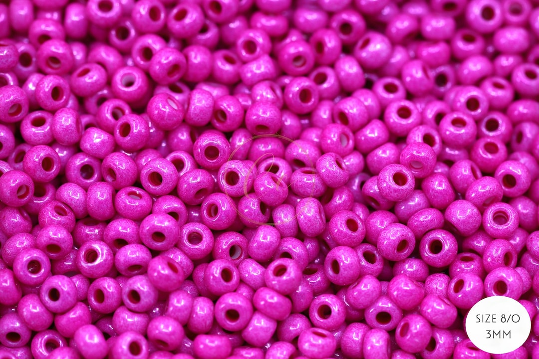 Bright Fuchsia Seed Beads, 8/0 (3mm) Czech Seed Beads 25 Grams / GSB8 ...