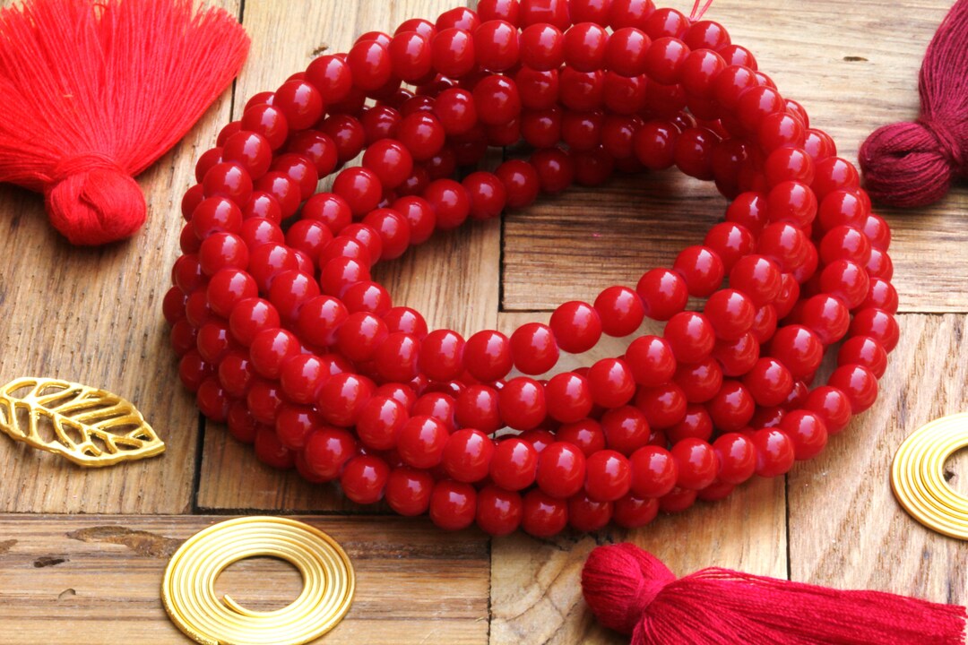 6mm Red Glass Beads, Smooth Round Ball Glass Loose Beads / GB6-04 - Etsy