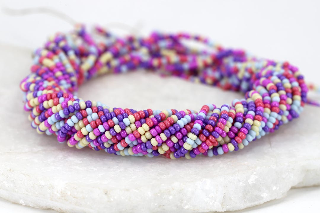 1 Meter Mix Multicolour Seed Bead Strands, 11/0 (2.2mm) Colorful Czech ...