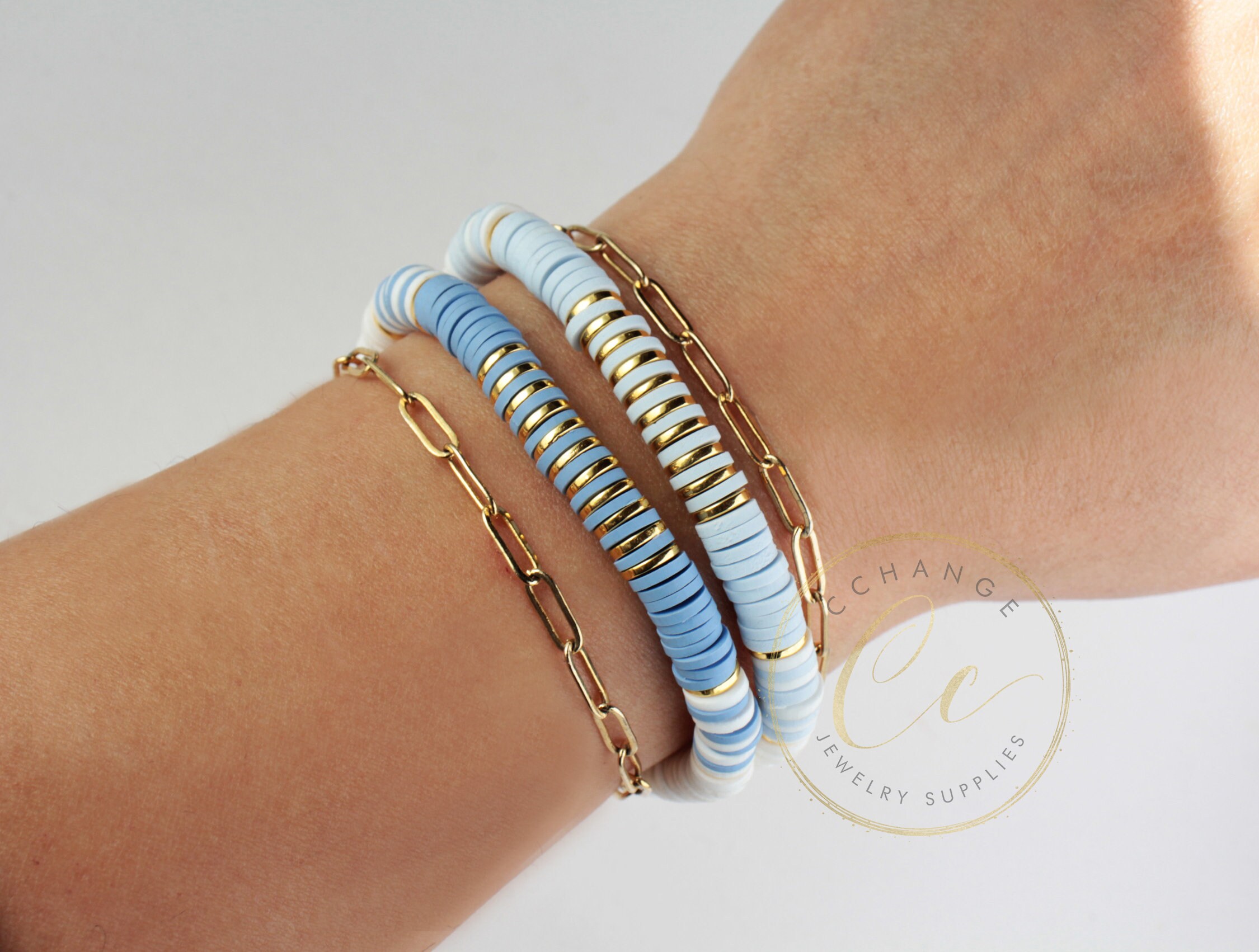 Stacking Heishi Bracelets Gold Heishi Disc Beaded Bracelet - Etsy