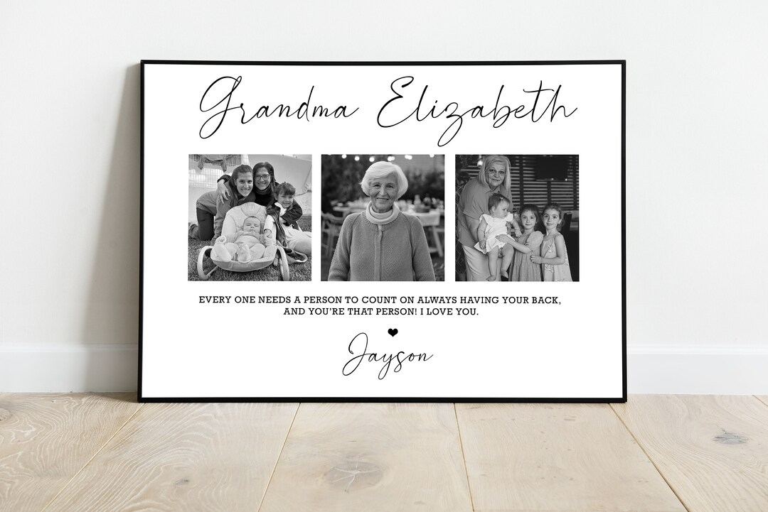 Grandma Photo Gift Collage, Personalized Grandma Gift From Grandkids ...