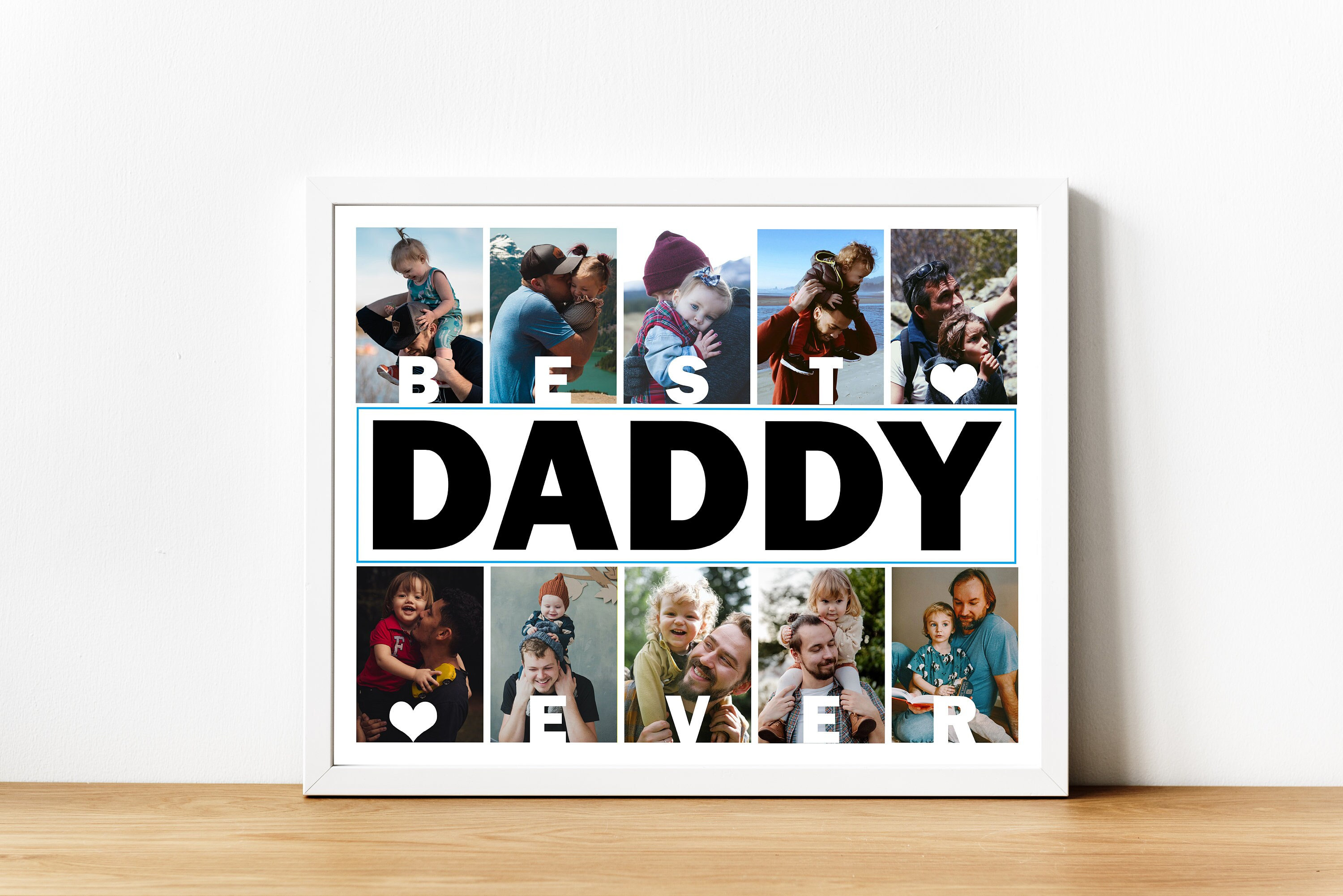 Personalized Daddy Photo Collage Print Daddy Word Photo - Etsy