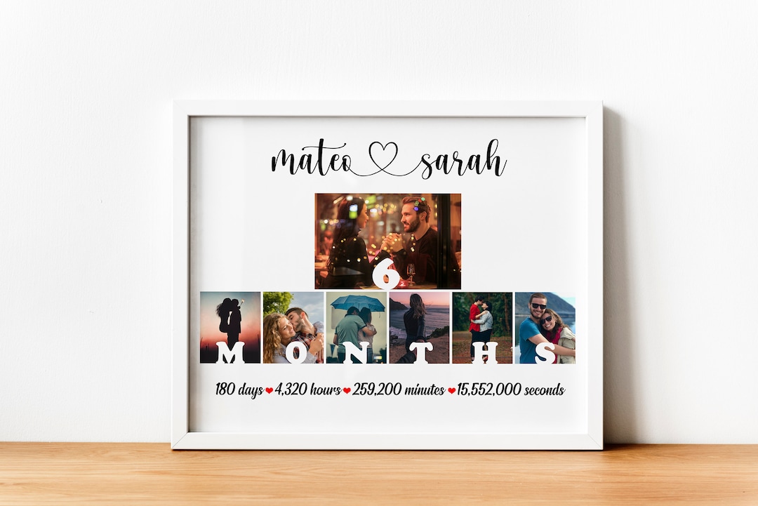 Personalized 6 Months, 6 Month Anniversary Gift, 6 Months Together ...
