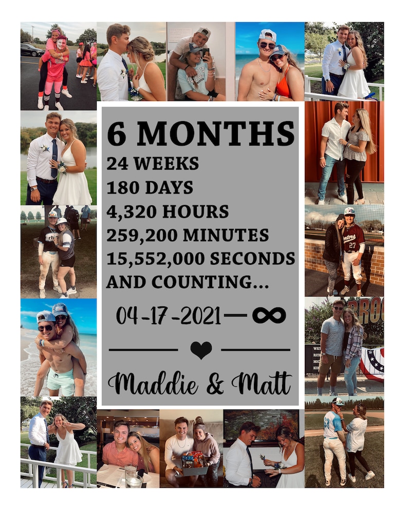 Custom Month Anniversary Gift for Boyfriend 6 Months - Etsy