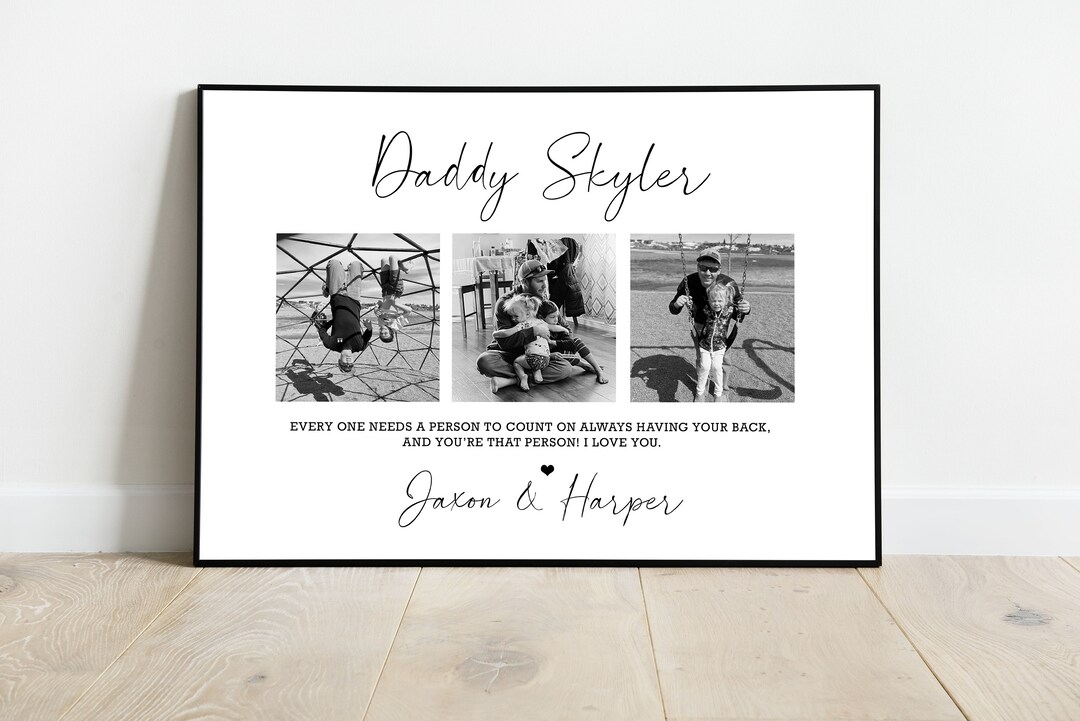 Custom Daddy Photo Gift Print, Personalized Daddy Gift From Son and ...