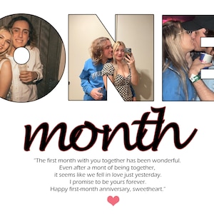 1st Month Anniversary Gift for Boyfriend, Personalized 1 Month ...