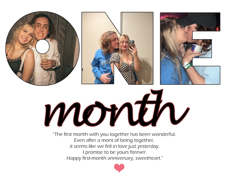 1st Month Anniversary Gift for Boyfriend, Personalized 1 Month ...