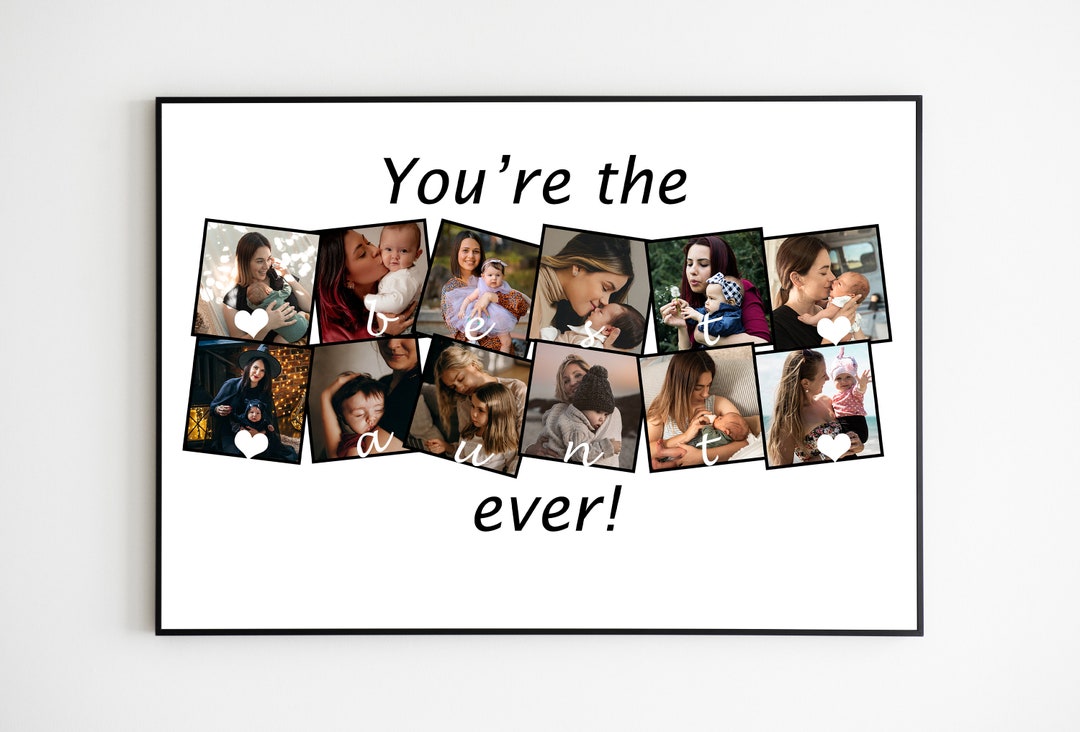 Personalized Aunt Photo Collage, Auntie Custom Gift, Gift for Aunt ...
