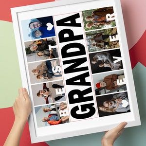 Personalized Grandpa Photo Collage, Gift for Grandpa, Grandfather ...