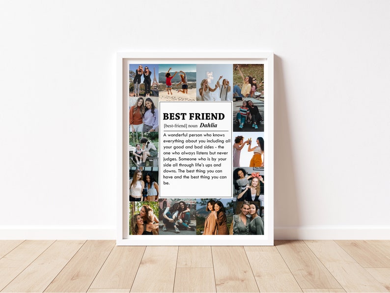 Best Friend Collage, Best Friend Gift Idea, Photo for Bestie, Printable ...
